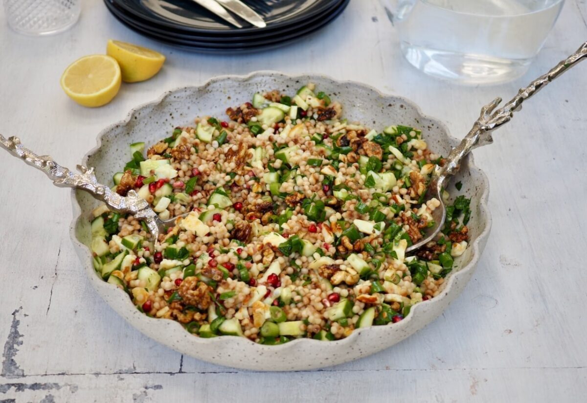Candied Walnut & Halloumi Pearl Couscous Salad - Healthy Recipes by ...